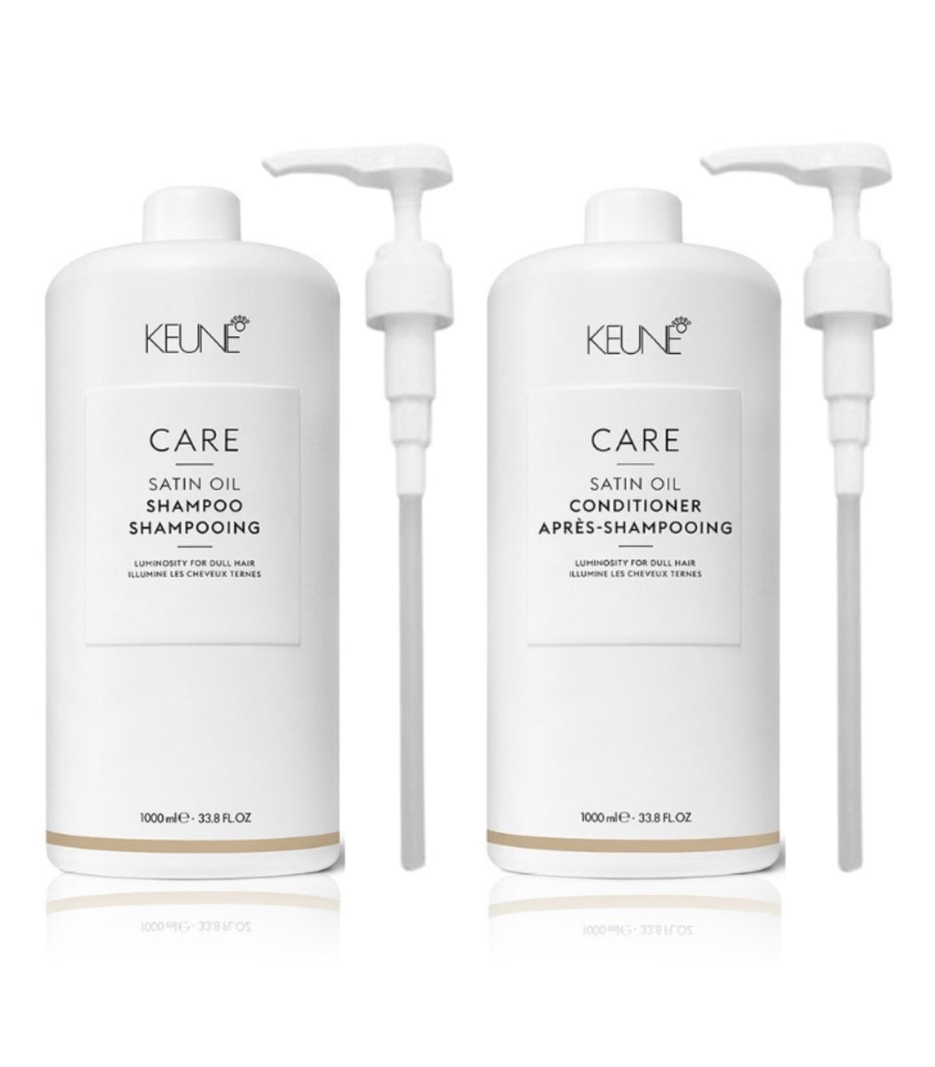 keune - care satin oil - 1L twin bundle with pumps – Follicles Beyond Hair